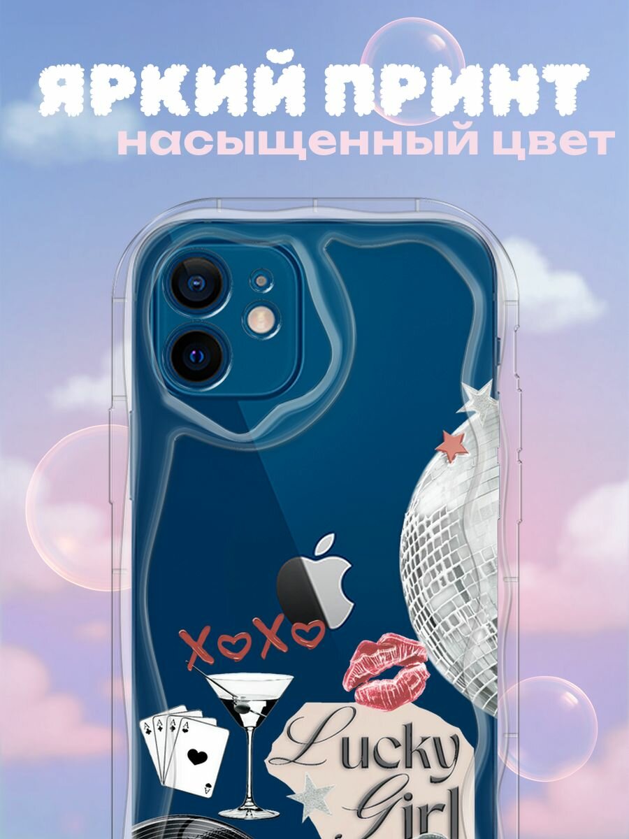 Чехол на Apple iPhone 12/12 Pro / Айфон 12 с принтом xoxo lucky girl 2 — фото 1