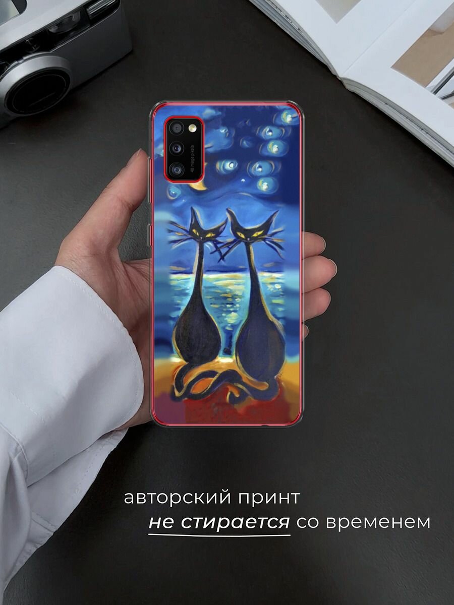 Чехол на Samsung Galaxy A41 / Самсунг Галакси А41 с принтом "Влюбленные котики 7" — фото 1
