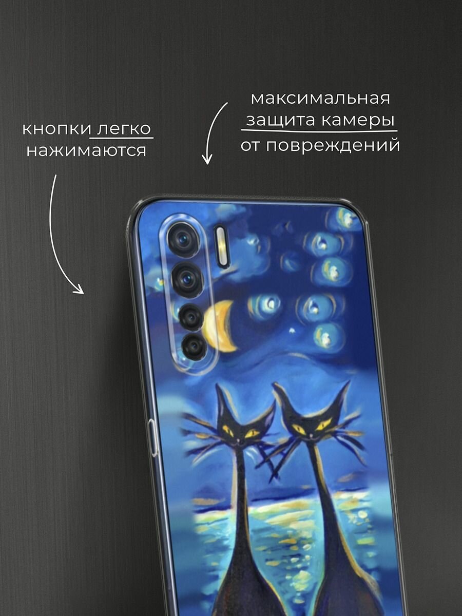 Чехол на Oppo A91/Reno 3 / Оппо A91/Рено 3 с принтом "Влюбленные котики 7" — фото 1