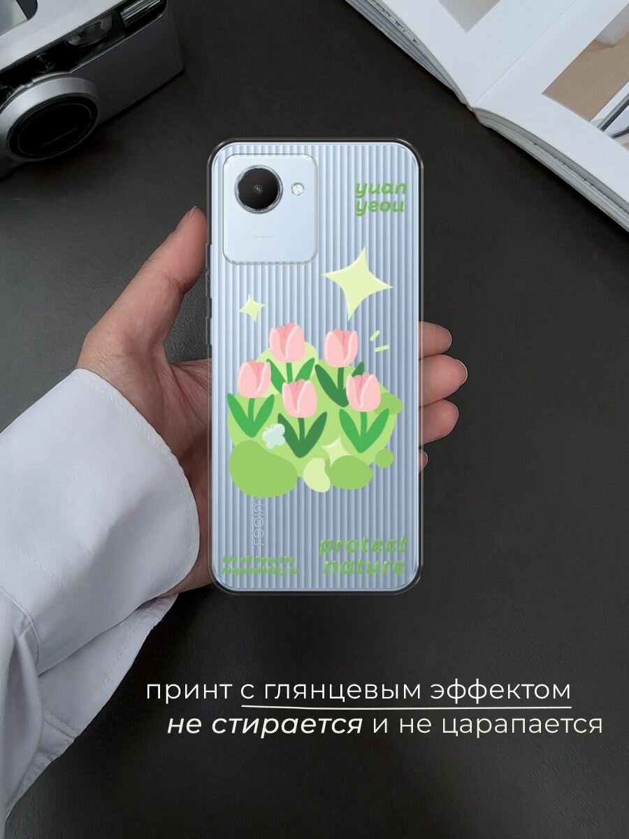 Чехол на Realme C30 / Реалми C30 с принтом "Protect nature" — фото 1