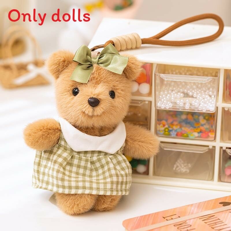 Sweet teddy bear plush pendant soft stuffed toy keychain for girls and couples