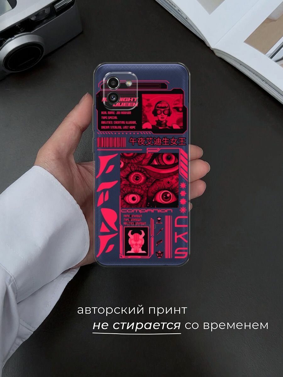 Чехол на Samsung Galaxy A03 / Самсунг Галакси А03 с принтом "Mionight queen", прозрачный — фото 1