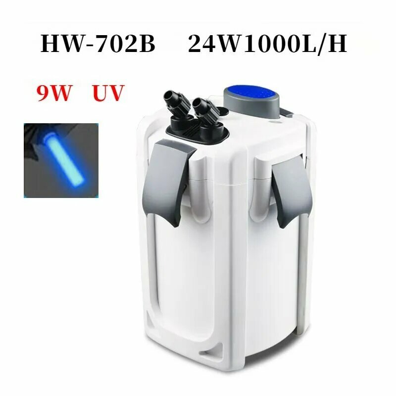 Новый внешний фильтр с переменной частотой от Sunsun HW-702B, 24 Вт, 1000 л/ч, бактерицидная лампа 9 Вт, встроенная губка, включая насос и фитинги, подходит для аквариума 0,6 1 м.