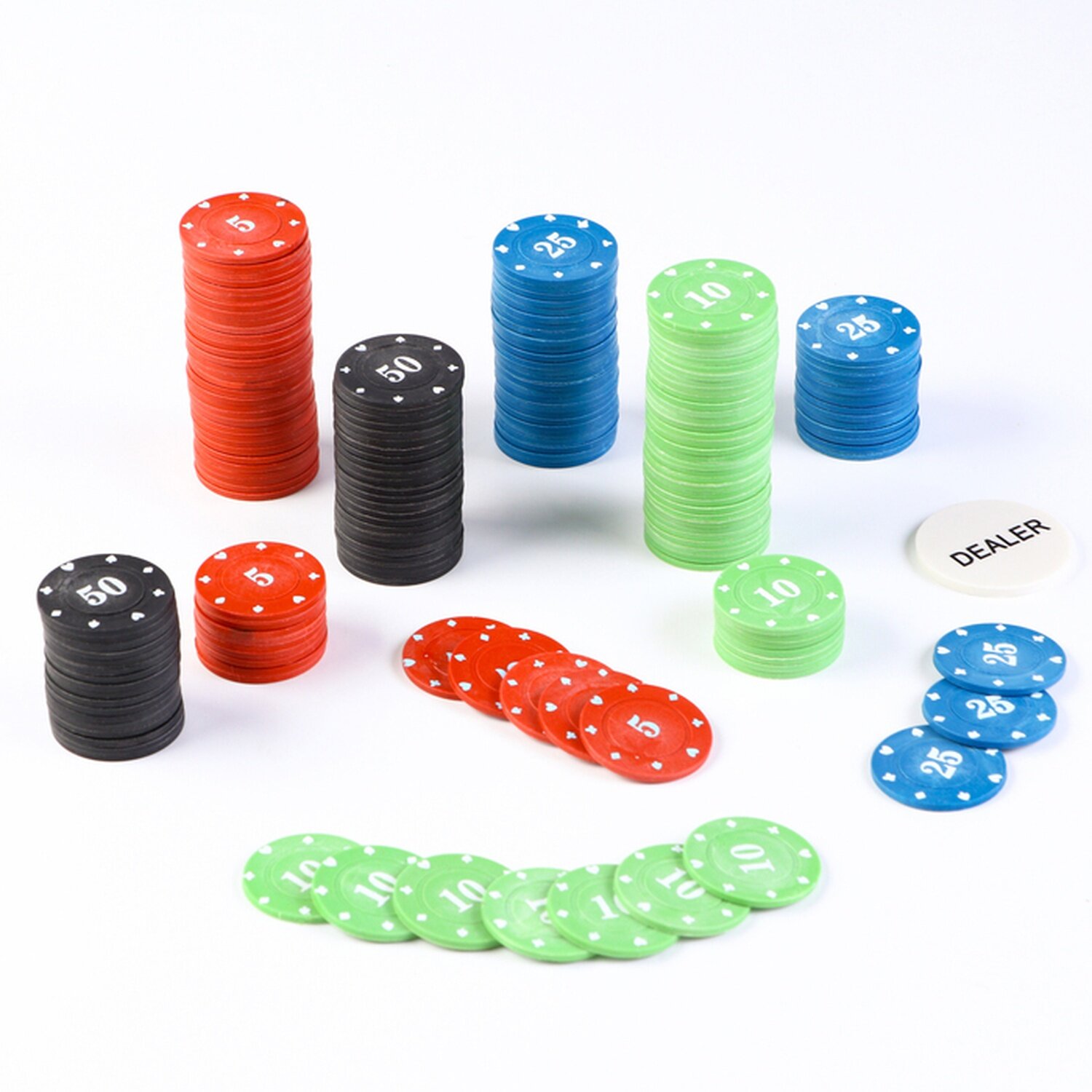 Фишки для покера, с номиналом, d=4 см, набор 200 шт, 29 х 18 см