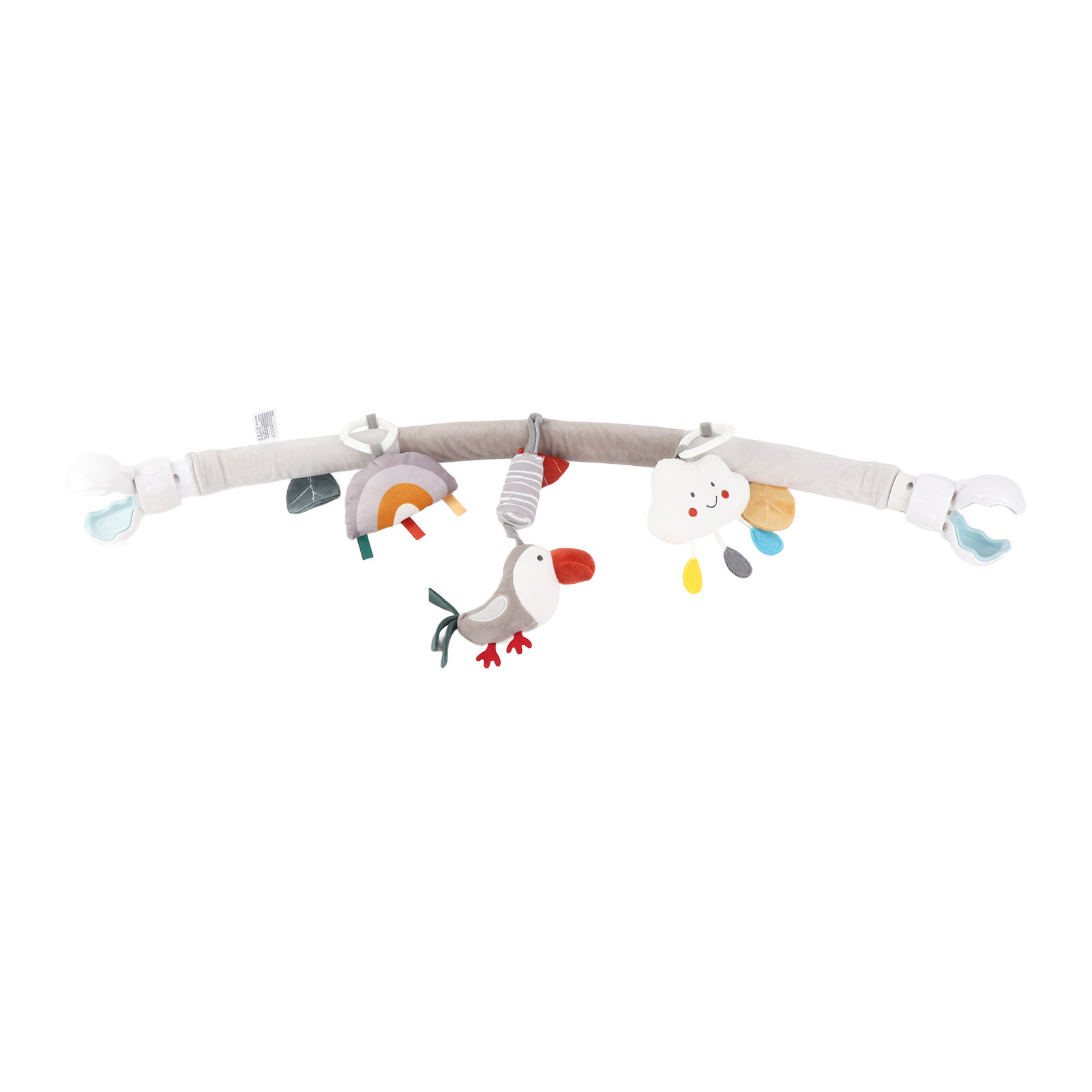Baby Stroller Arch Toy Stimulates Senses Motor Skills Development Clip On Plush Bouncer Bar for Bassinet Crib Bird
