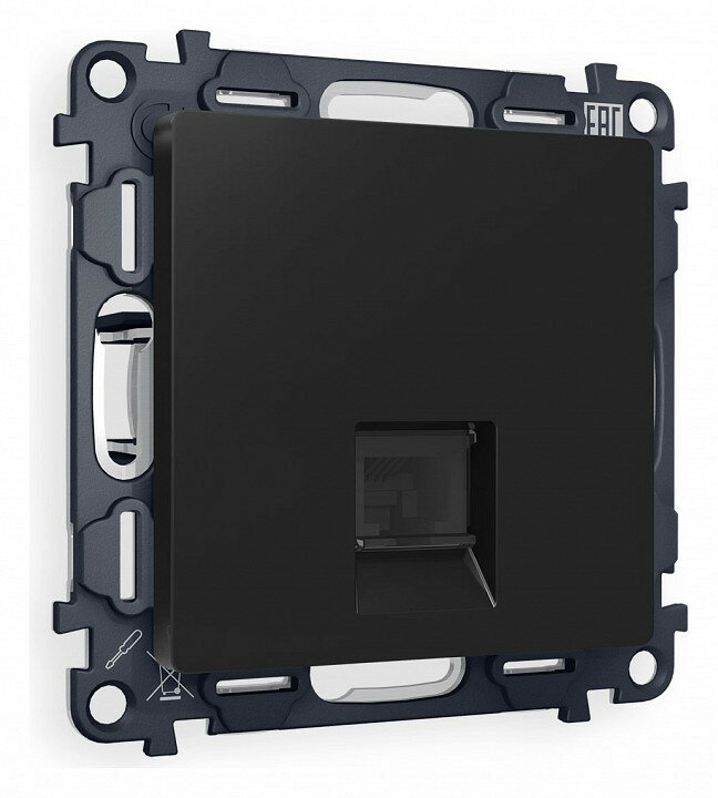 Розетка Ethernet RJ-45 и со шторками, без рамки Ambrella Volt ALFA MA812010