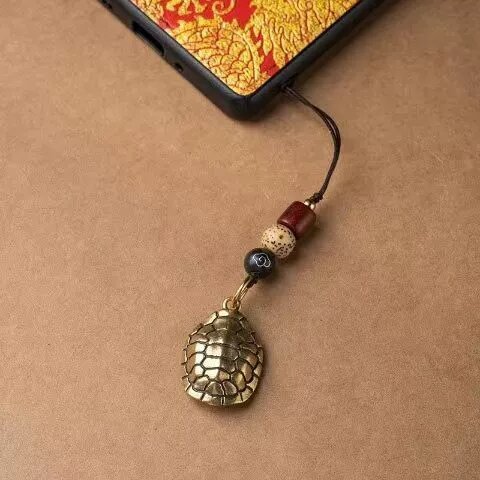 Амулет для привлечения удачи и богатства, латунная черепаха с оболочкой и облаками на спине, ручное украшение, подвеска