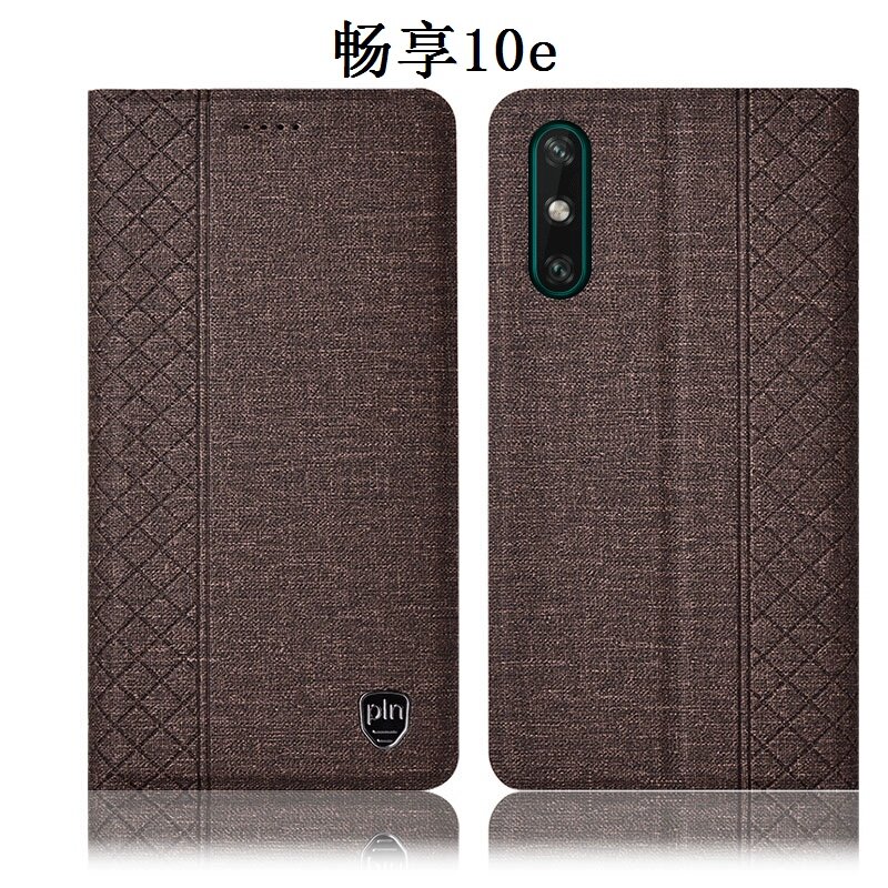 Чехол-книжка из хлопковой сетки для Honor 30S в кофейном цвете