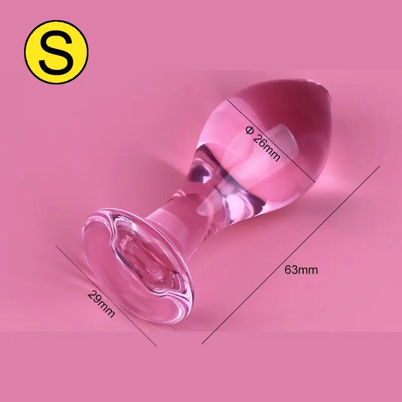 Стеклянная Анальная пробка, интимные игрушки для женщин, розовый анальный стимулятор, кристальная петля, мужской массаж простаты, вагинальная Анальная пробка, шарики S flat disk