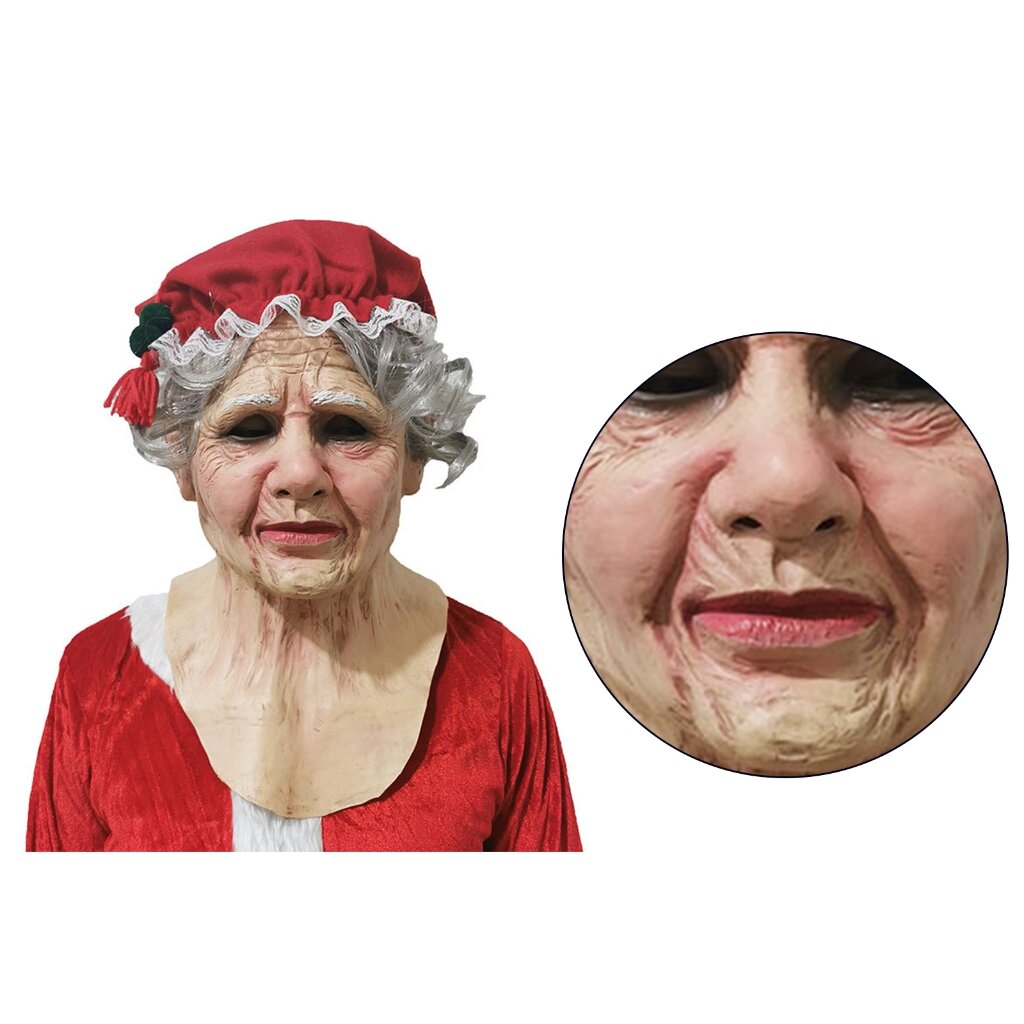 Маска для косплея Party Dress Up Mask Рождественская шляпа Дедушки Латексная маска на все лицо