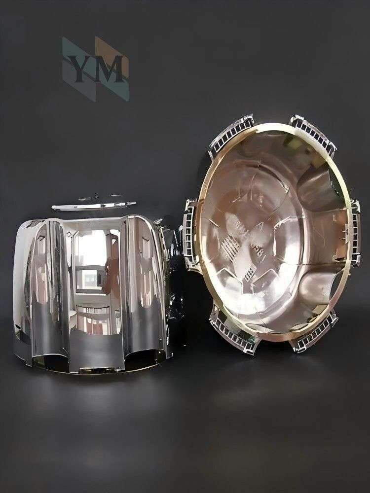 Колпачки центральной ступицы с фиксирующим зажимом для Mitsubishi Montero / Montero Sport, хром серебристый, пластик