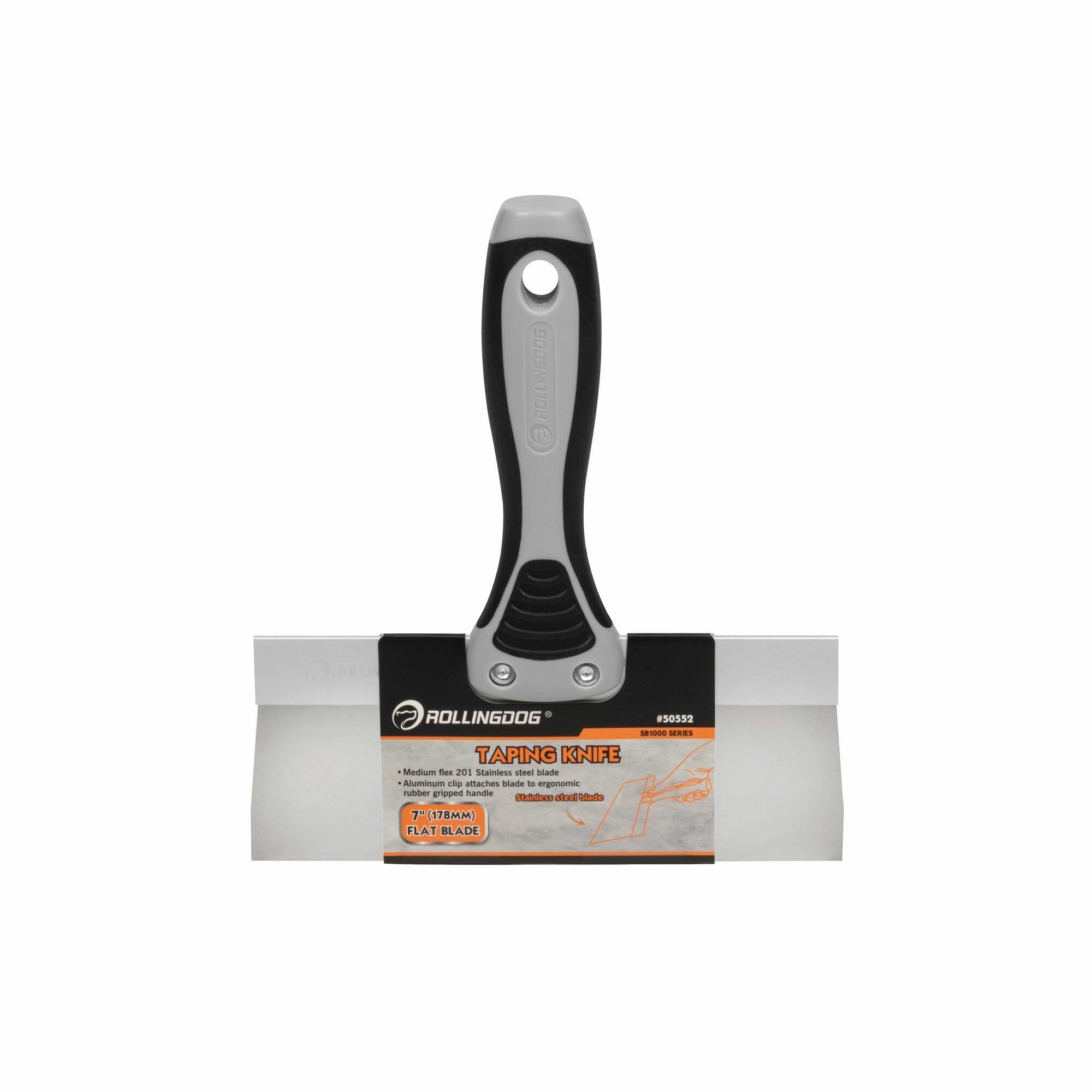 Шпатель малярный Rollingdog 178мм, толщина 0,2мм, серия Professional, арт.50552