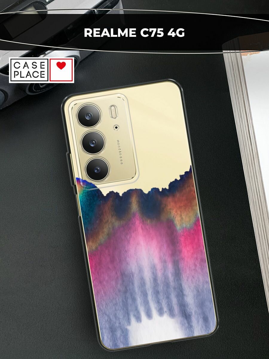 Чехол на Realme C75 4G / Реалми C75 4G с принтом Акварельная абстракция, прозрачный