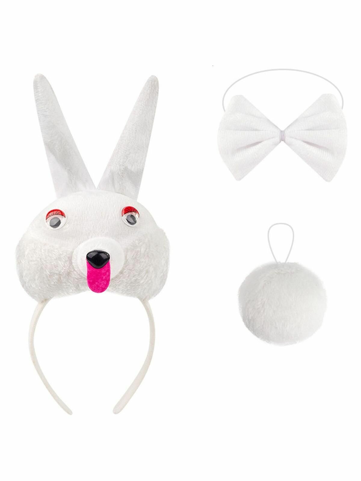 3 шт. Костюмы животных для вечеринки, - Белый кролик втроем