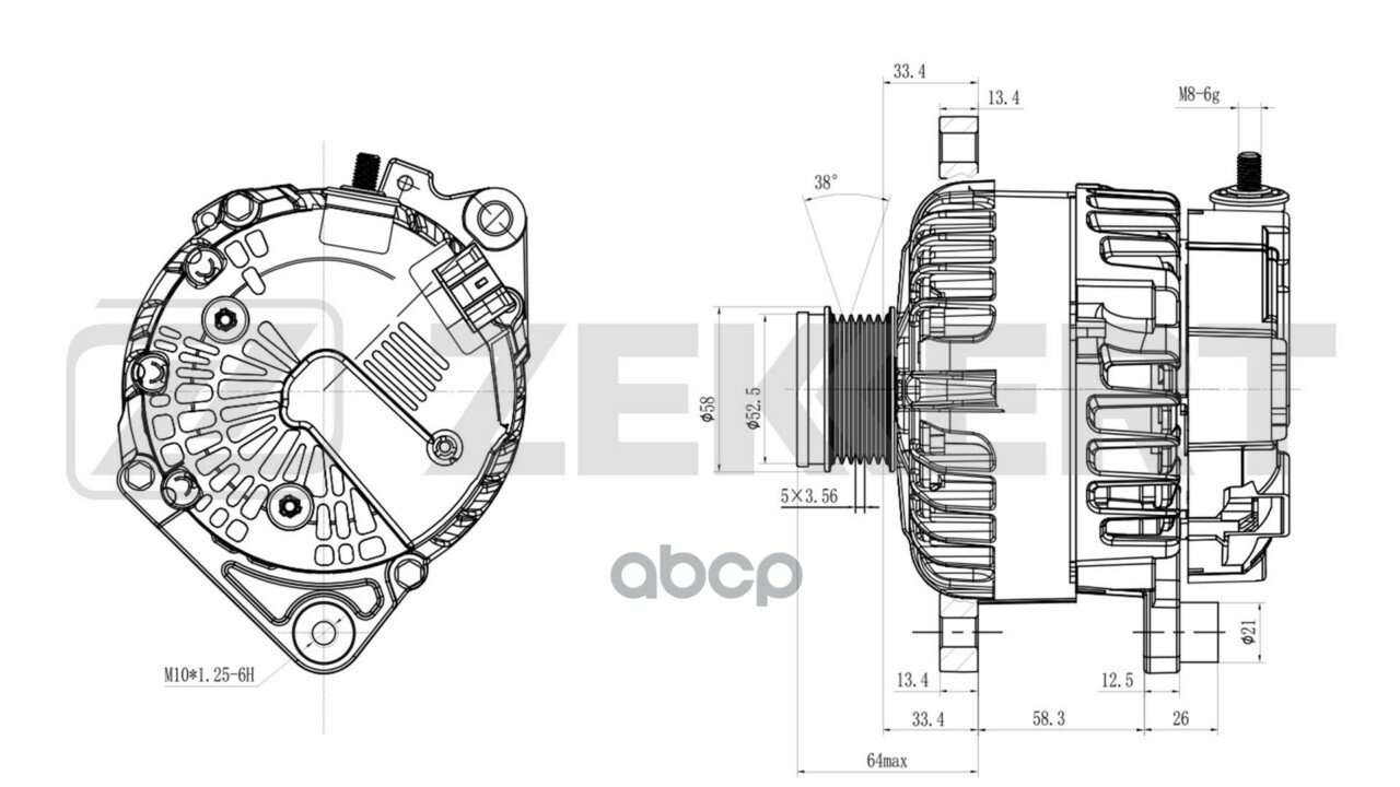 Генератор Renault Koleos 08- Zekkert арт. ge-1020