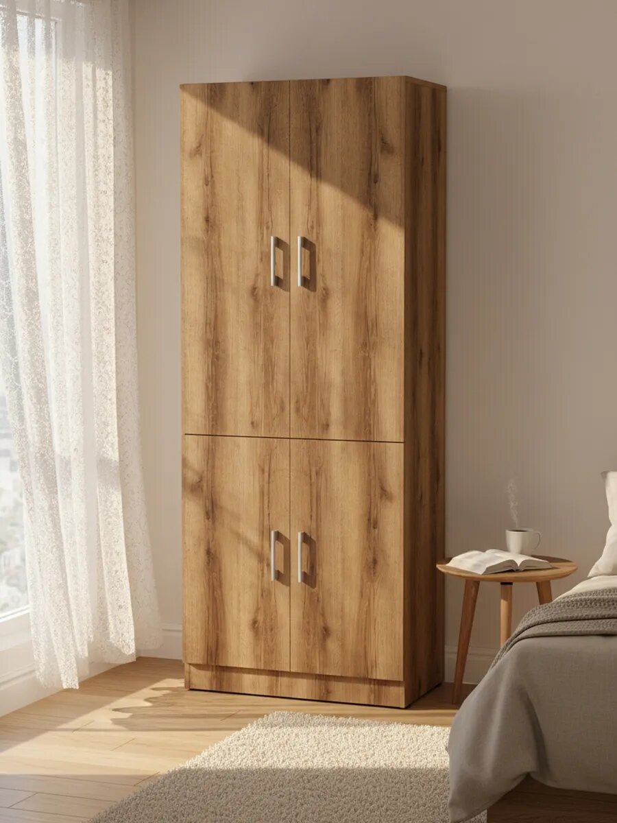 Деревянный шкаф FRESTER с полками на балкон для одежды распашной, от производителя