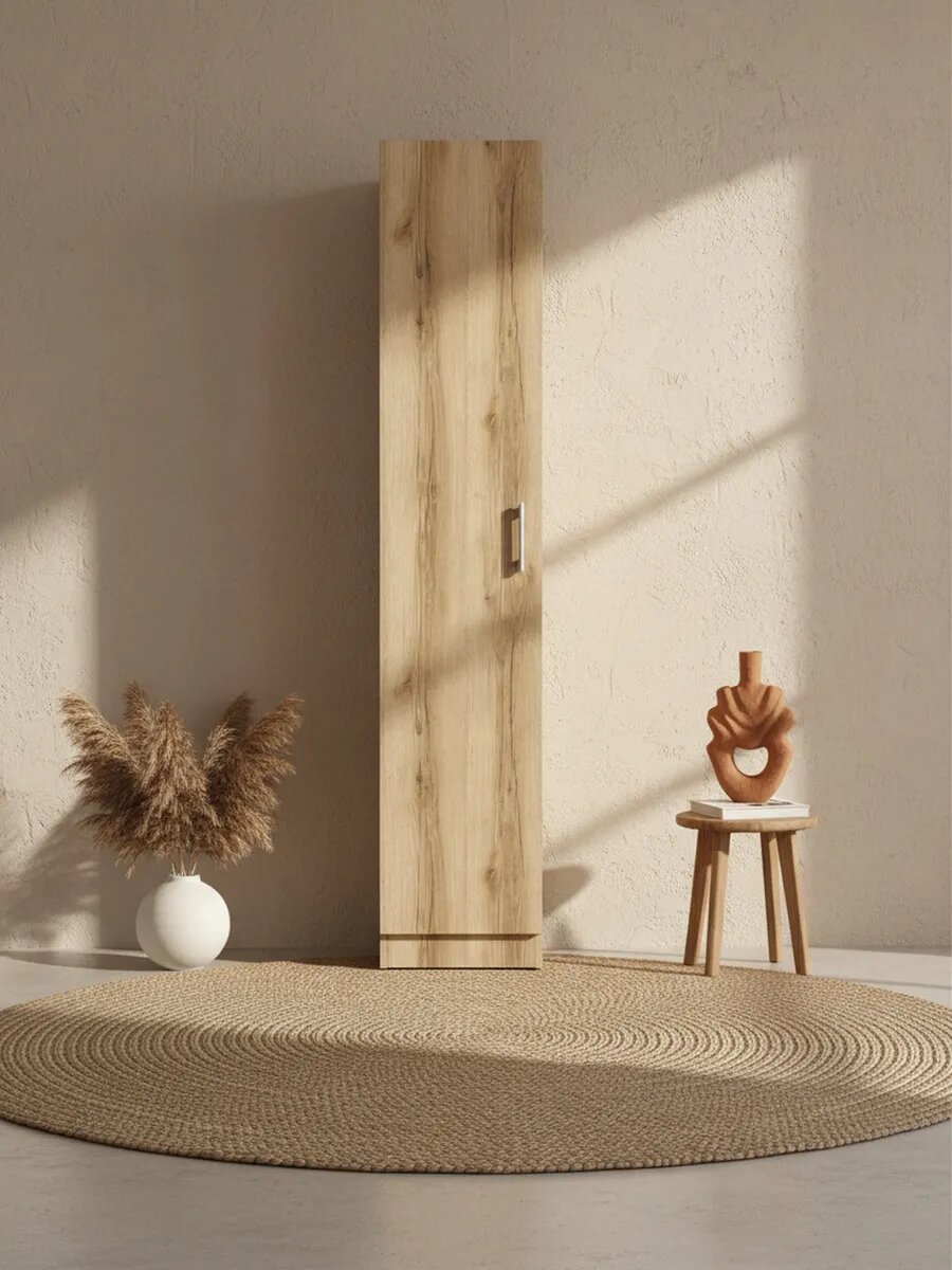 Деревянный шкаф пенал FRESTER с полками для одежды в прихожую, от производителя