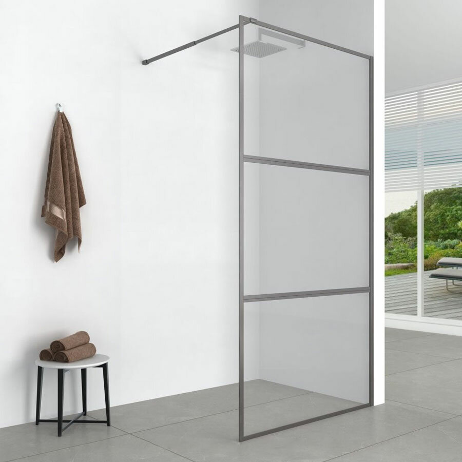 Душевая перегородка Aquanet 200х90 SW-900GRT графит