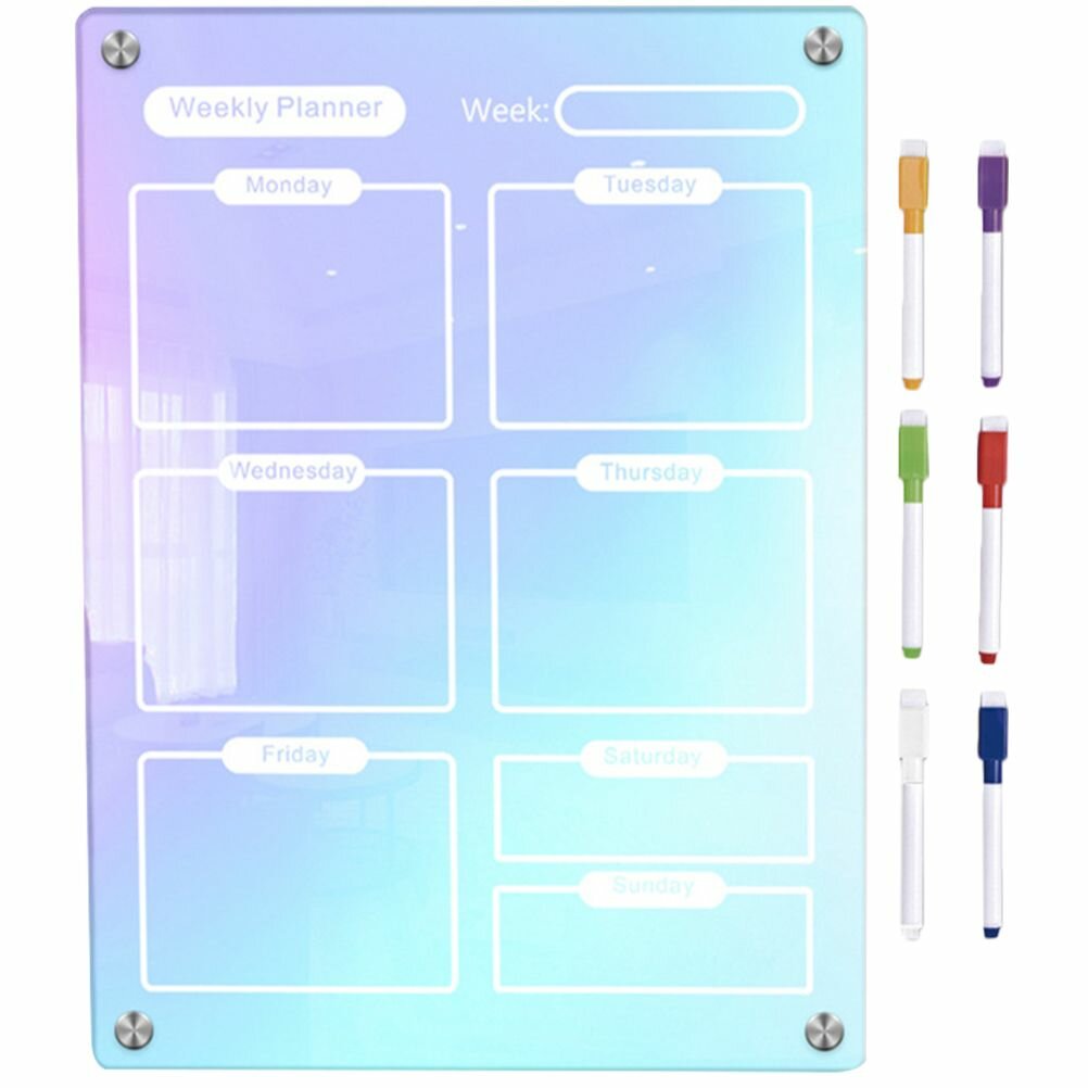 Стираемая доска для графика, с функционалом недельного планирования, 42.00x29.70x0.30 см--