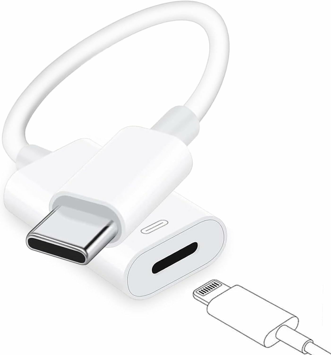 Адаптер USB C to Lightning для аудио iPhone 15 Pro Max 15 Plus, Конвертер Type C мужской Lightning женский для наушников iPad Pro Air Mini MacBook (Не поддерживает зарядку передачу данных)