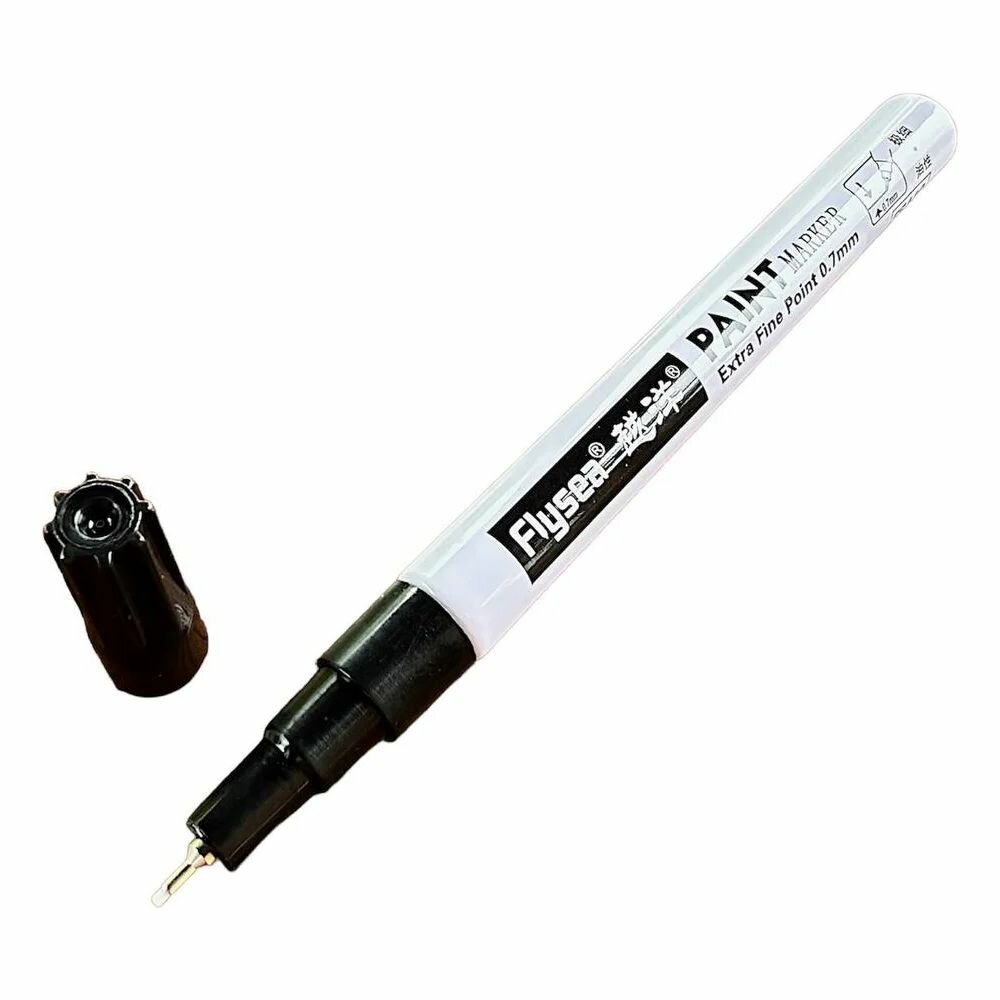 Маркер для маркировки кабеля и проводов FLYSEA Paint Marker с тонким наконечником 0,7 мм, черный FS-119-black