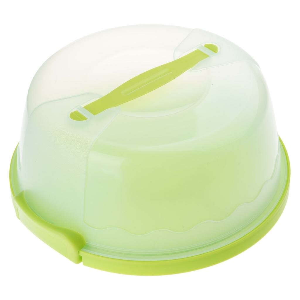 Пластиковая круглая коробка для тортов, Зеленый