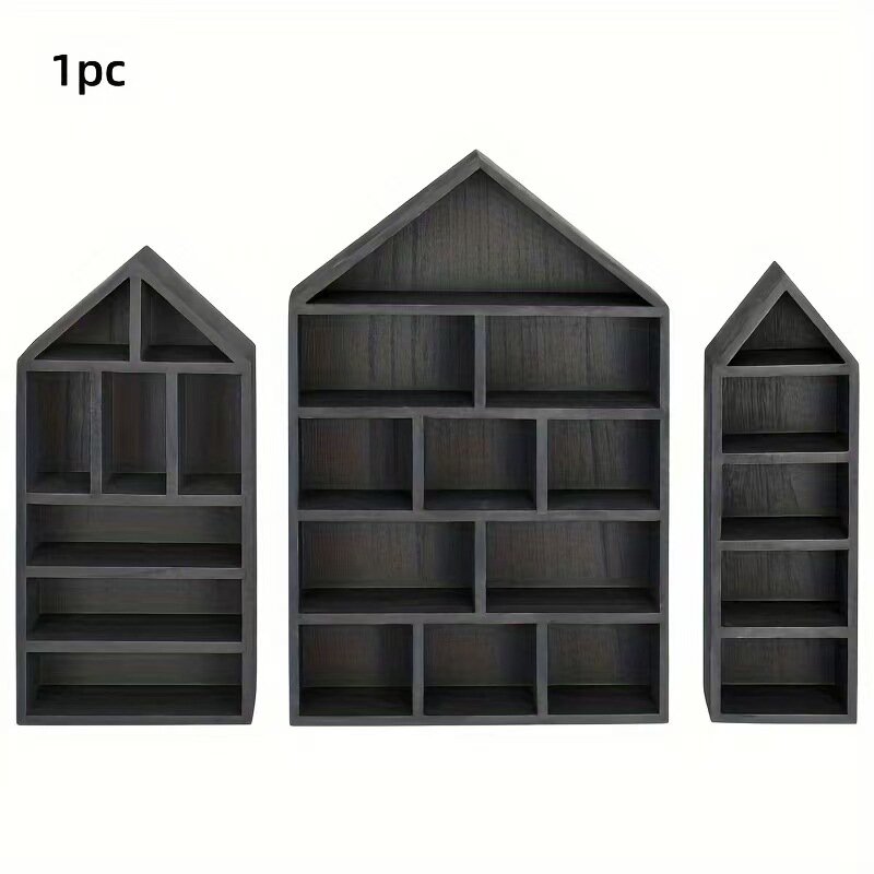 3-предметный набор деревянных настенных подставок для фигурок, стеллаж для хранения игрушек, простой настенный шкаф из массива дерева