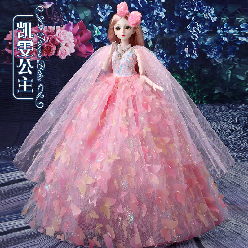 60 см большая кукла в подарочной коробке Yitian Barbie кукла для девочек игрушка платье принцесса Цвет：Мигающая версия
