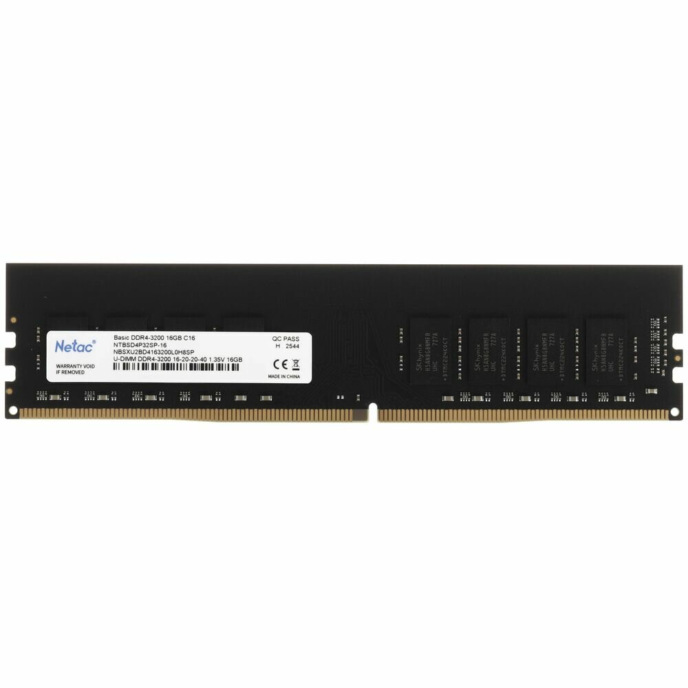 Модуль памяти DIMM 16Gb DDR4 PC25600 3200MHz Netac (NTBSD4P32SP-16)