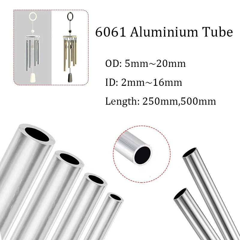 Труба алюминиевая прямая 250/500 мм 5-20 мм OD 5 x ID 2mm, 250mm