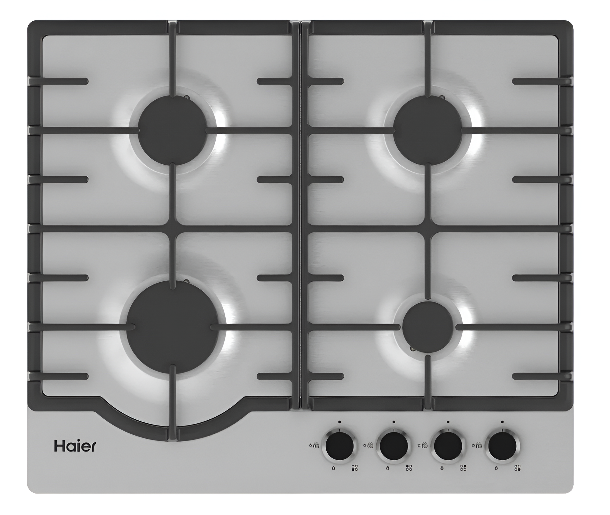 Варочная панель Haier "HHX-M64RNX", нержавеющая сталь, автоматическая электроподжиг, 4 конфорки