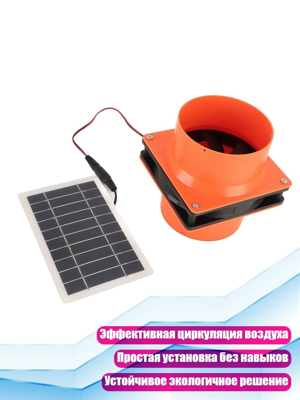 Портативный солнечный вентилятор 5 Вт, 12 В
