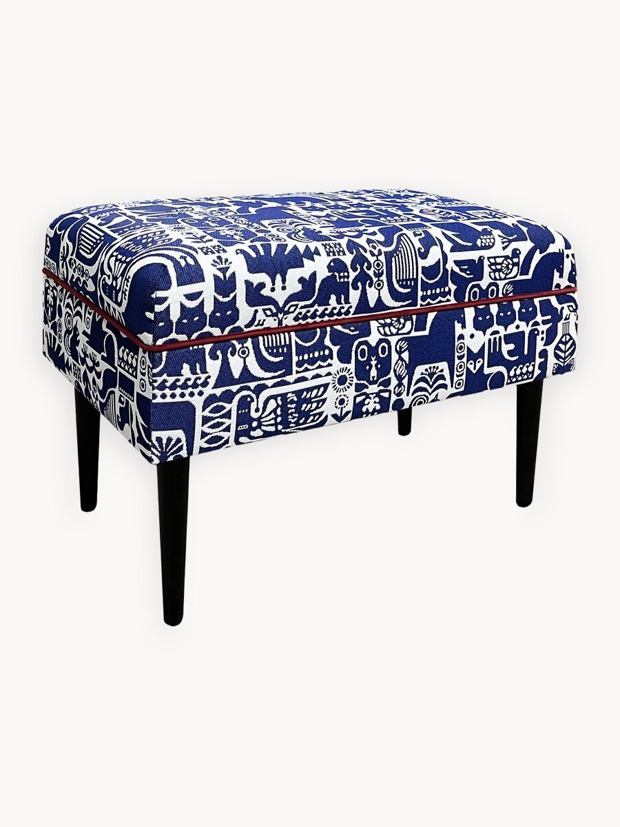 Банкетка BORDADO "Pititi", для прихожей, с ящиком, мебельный гобелен, 62х34х45 см