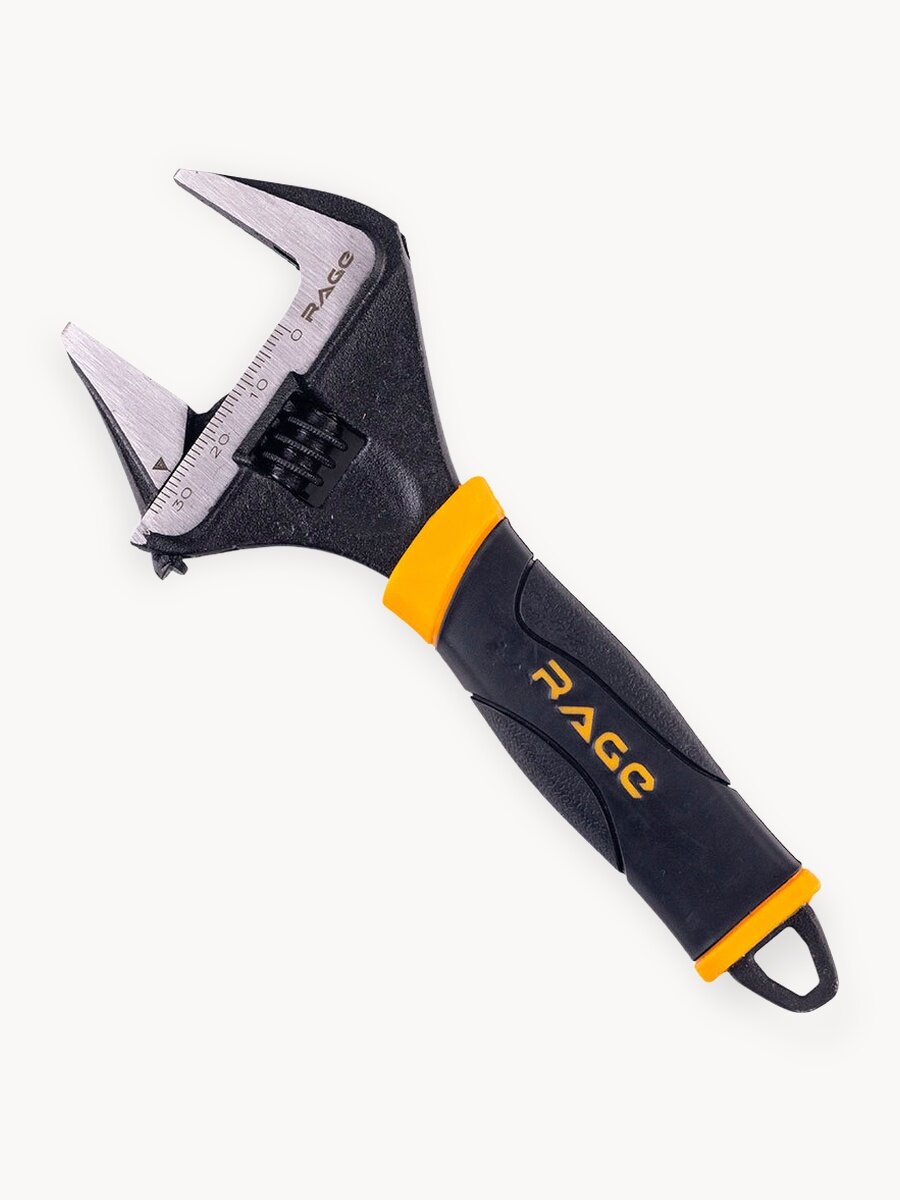 Ключ разводной с тонкими губками и широким зевом раскрытие зева до 34 мм ключ 150 мм RAGE