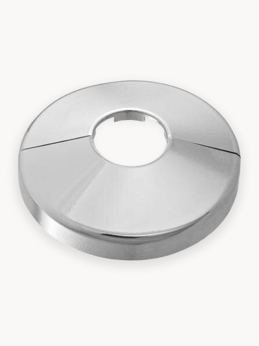 Декоративная облицовка-крышка одиночная пластик, матовая хромированная под 15 мм трубу