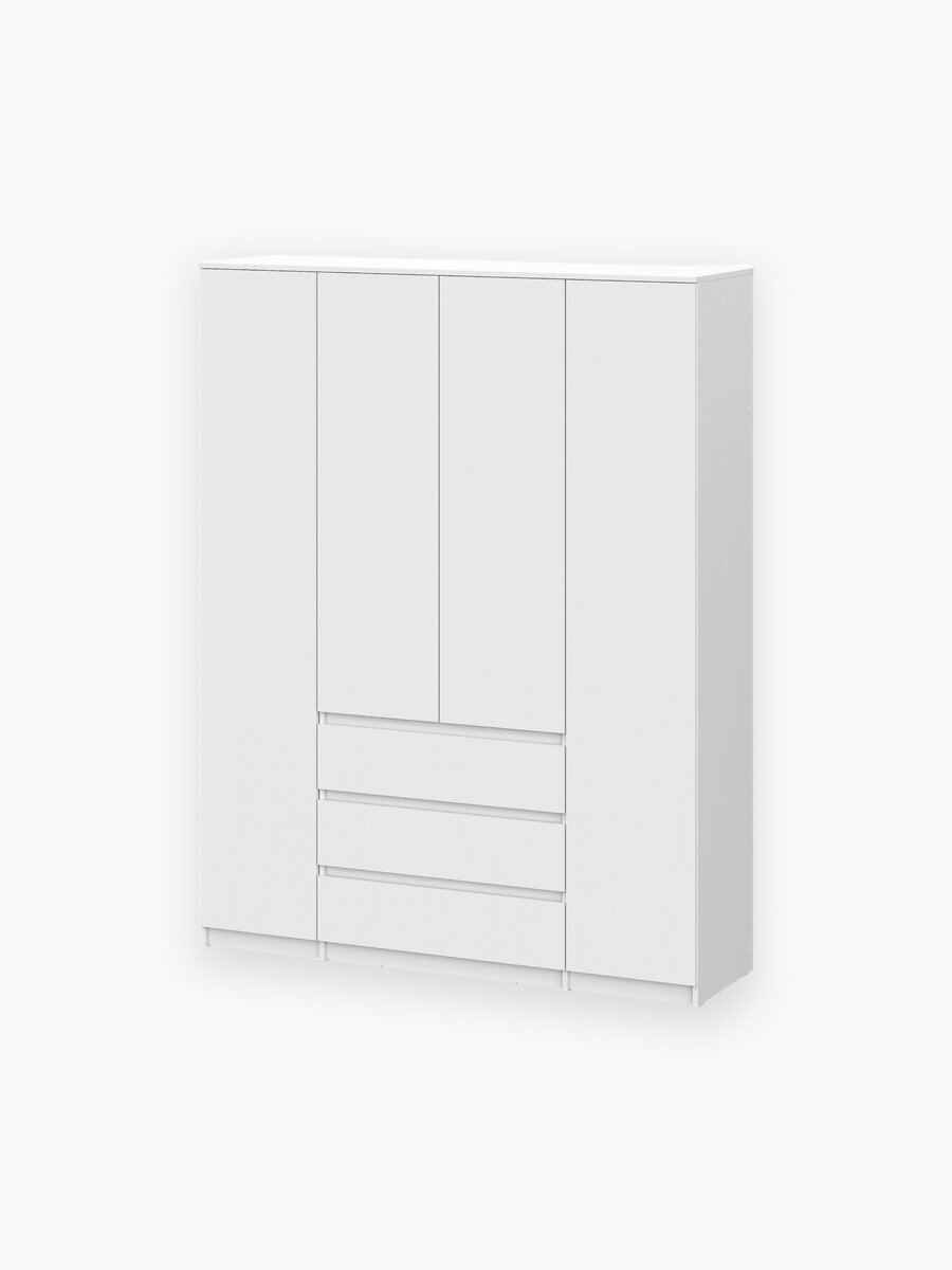 ARNIKA Шкаф четырехстворчатый с ящиками Довер, 160х46х205см, Белый