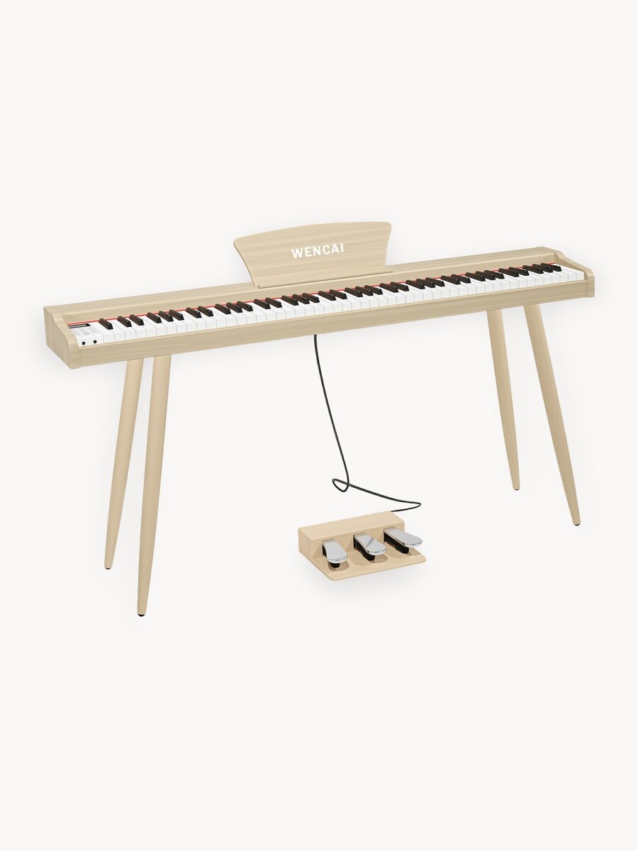 Цифровое пианино WENCAI, полноразмерная полувзвешенная клавиатура, с педалями, лучший подарок для ценителей искусства