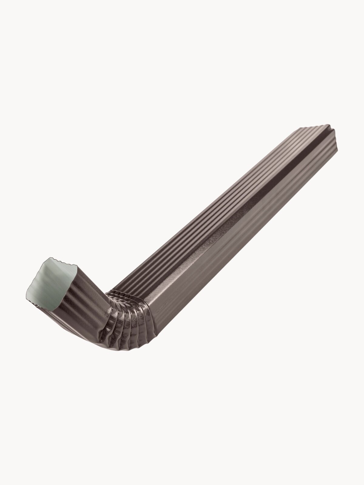 Труба с коленом для водосточной системы прямоугольного сечения 76х102 Шоколад RAL 8017