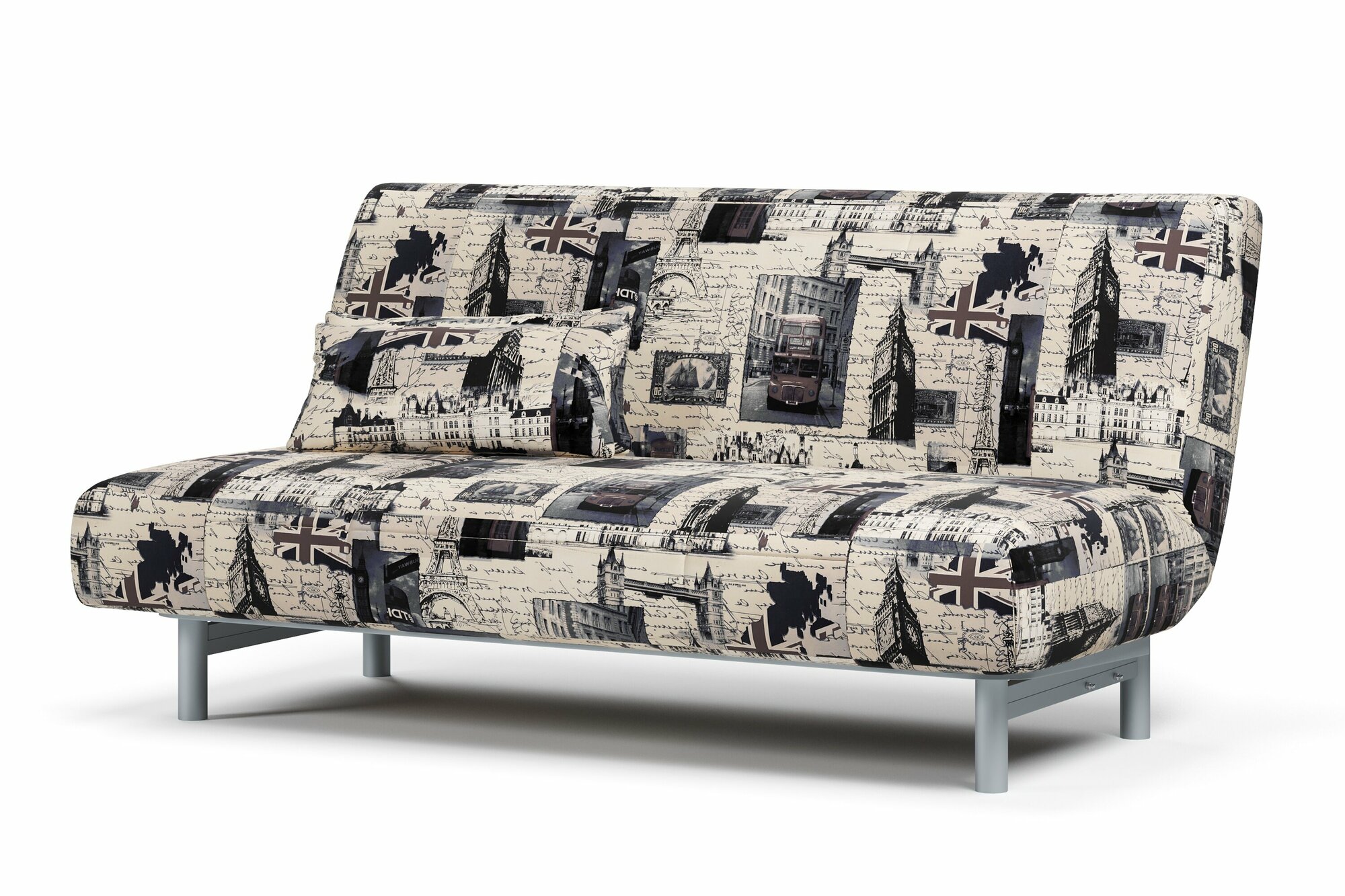 Диван-финка Novelti Forest City Prints England 3 (195х100х93, СМ 138х195), раскладной, 3 положения, металлокаркас, ППУ+латы
