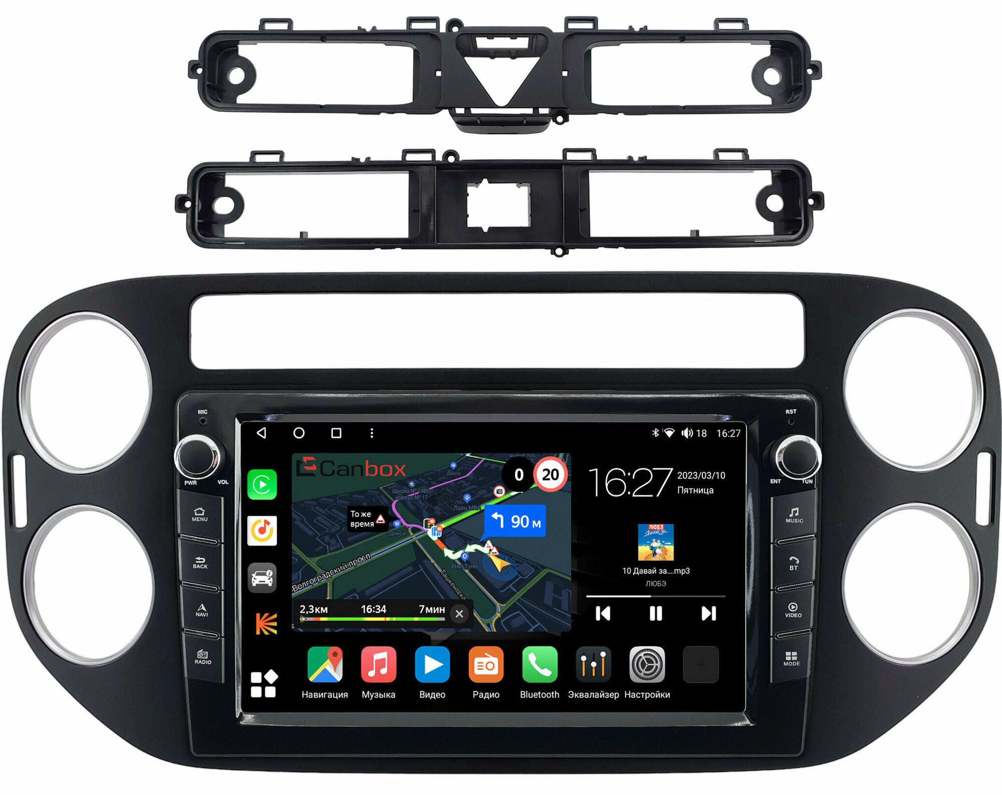 Штатная магнитола Canbox M-Line 7821-9-0950 Volkswagen Golf Plus 2005-2014, Tiguan 2007-2011 Android 10 (4G-SIM, 2/32, DSP, IPS) С крутилками