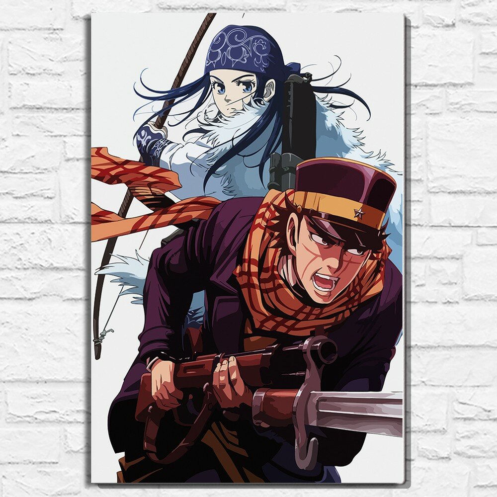Картина по номерам на холсте аниме Golden Kamuy (Золотое божество, Asirpa, Асирпа) - 13539 В 60x40