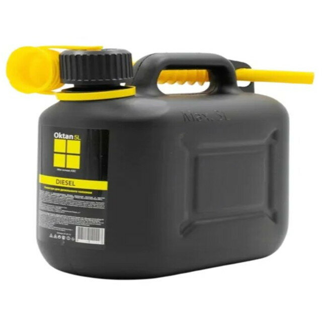 OKTAN канистра пластиковая дизель 5 л черная для хранения дизельного топлива и перевозки