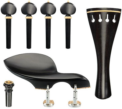 Viola accessory set Acura Meister Ultimo AS-ASGRL522 - Ultimo grade viola accessory set of ebony with boxwood trim. Hill pegs, tailpiece of round design, Guarneri chin rest with English mount and inSight end pin.