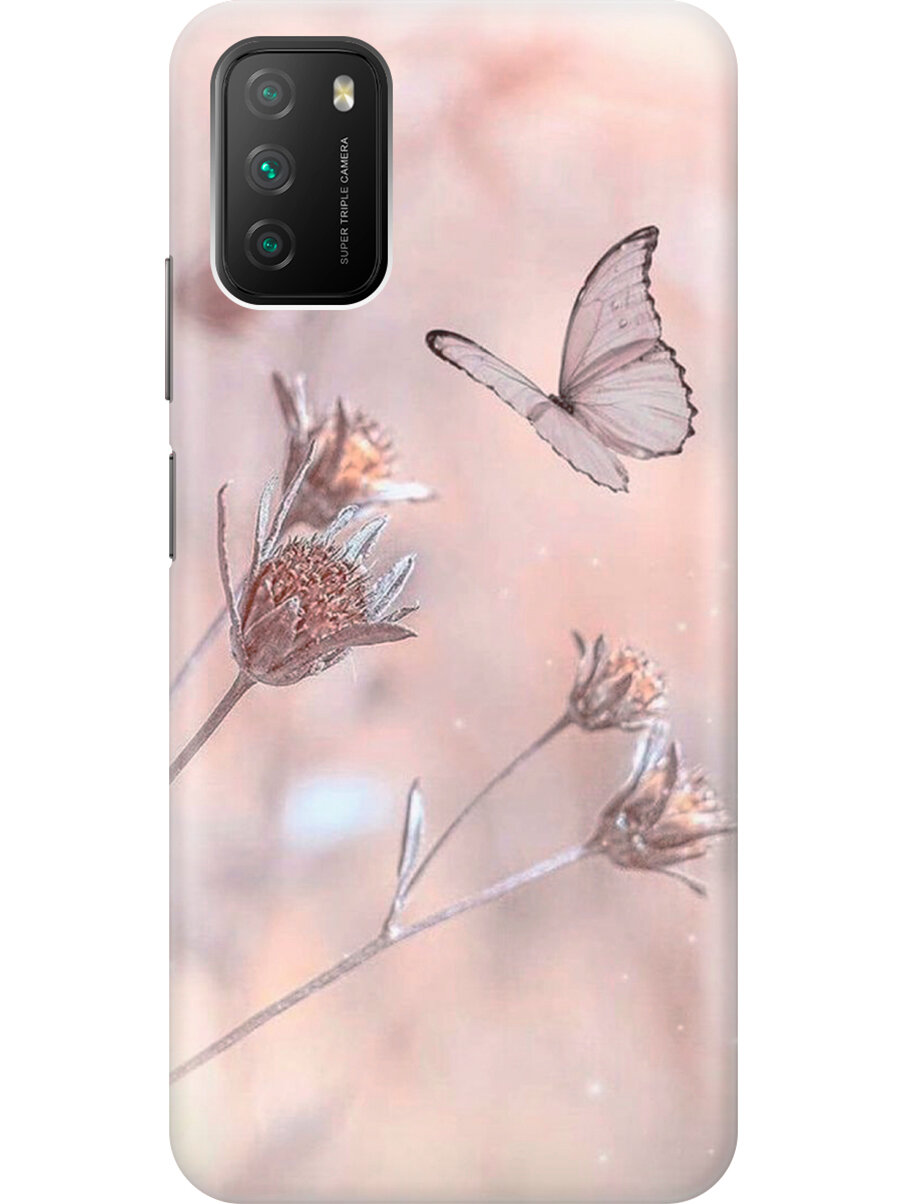 Силиконовый чехол на Xiaomi Redmi 9T, Poco M3, Сяоми Поко М3, Сяоми Редми 9Т с принтом "Бабочка"
