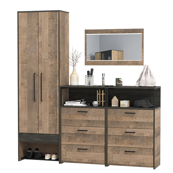 Прихожая Трувор 203, цвет дуб гранж песочный/интра