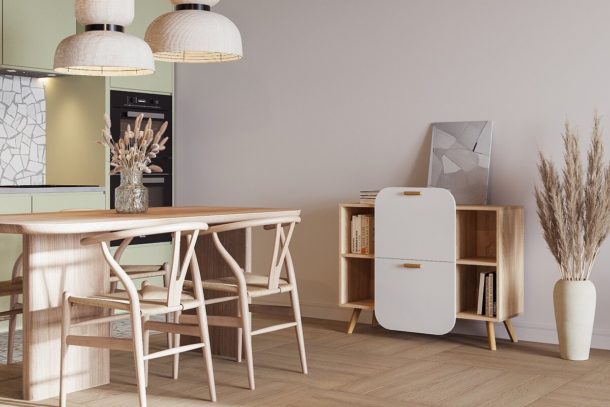 Комод МебельЛэнд24 Модерн+2 100x35x90 с 2 ящиками