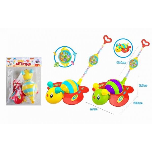 Каталка-игрушка с ручкой со звуком (в асс.) арт YTM0555