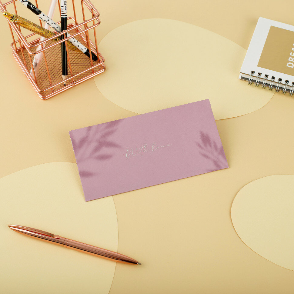 Конверт для денег MESHU "Purple Orchid", 85*164мм, soft-touch, фольга, 10 штук, 364349