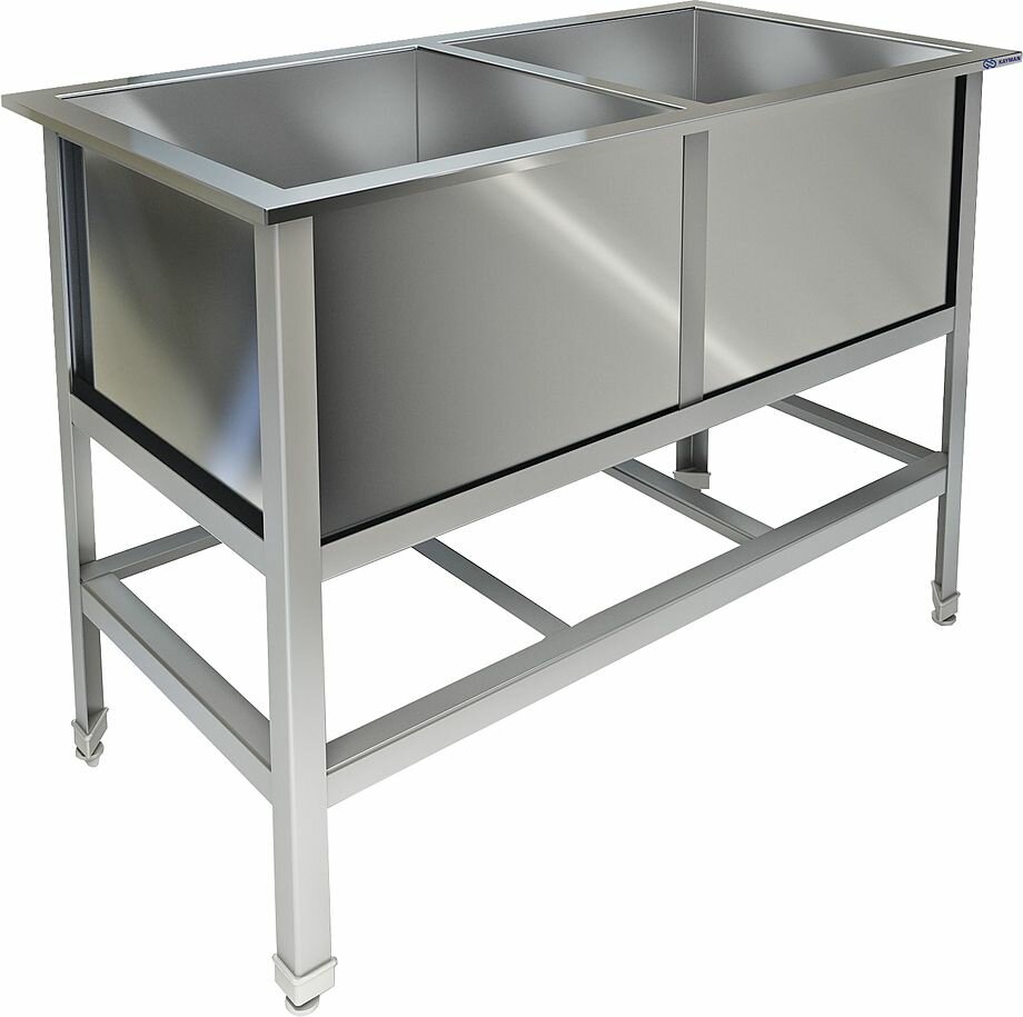 Ванна моечная KAYMAN ВМ-312, нержавеющая сталь, сварная, серебристая, 53 см х 40 см х 50 см