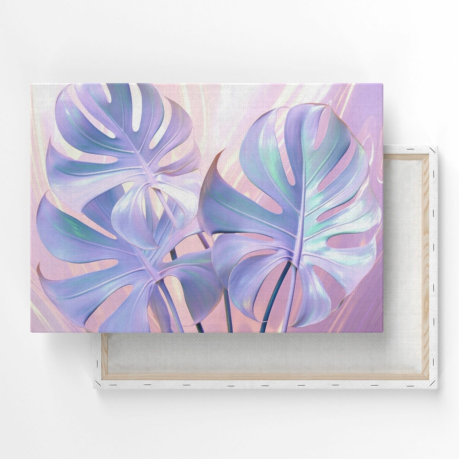 Картина на холсте, репродукция / Перламутровые листья / Размер 80 x 106 см